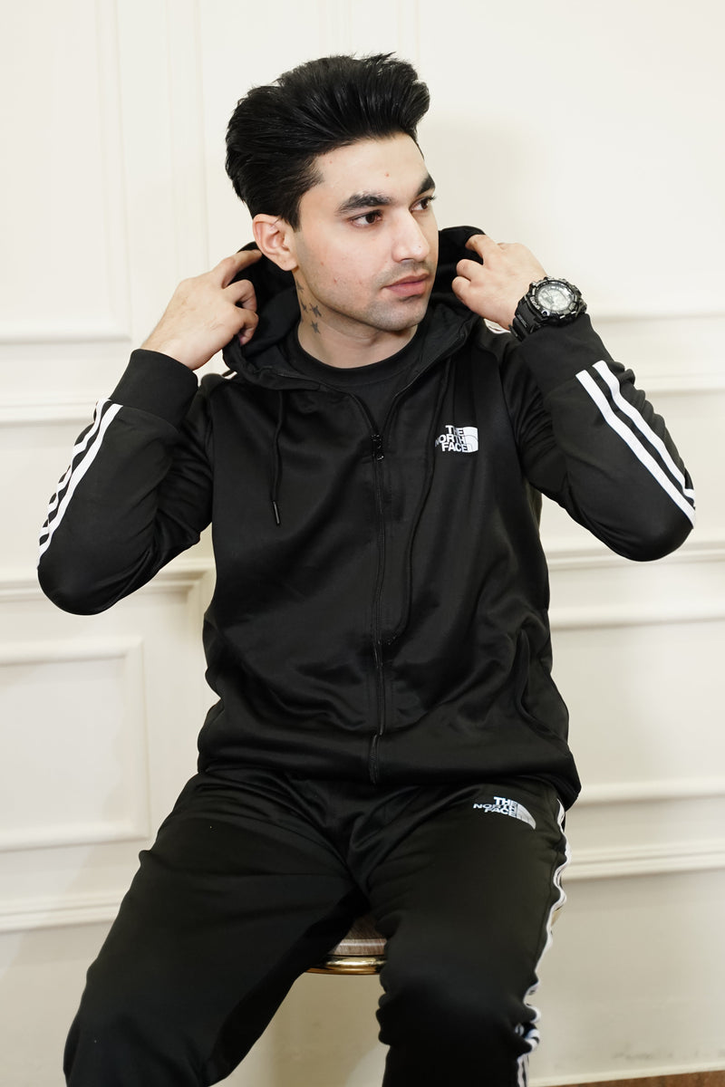Men TNF Branded Black Winter Tracksuit – VOLGUN