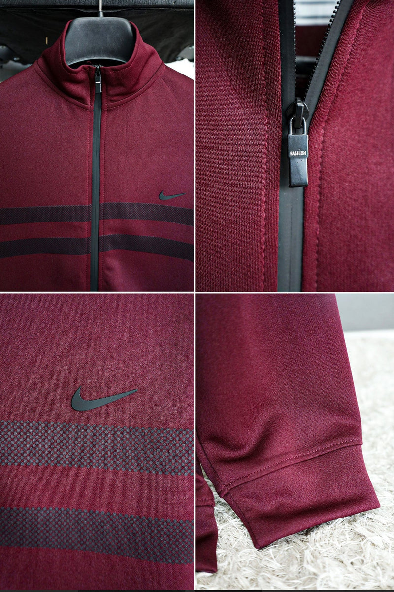 NK Mock Neck Maroon Track Jacket – VOLGUN